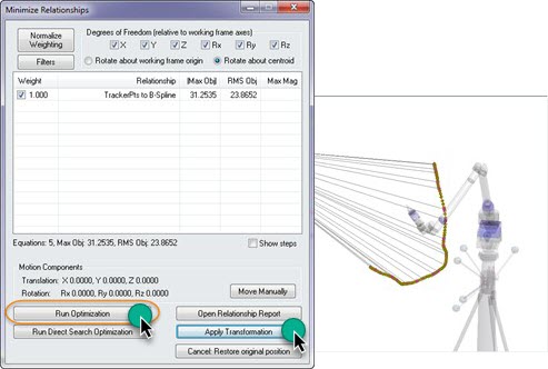 Synchronized Arm/Tracker Scans for Alignment