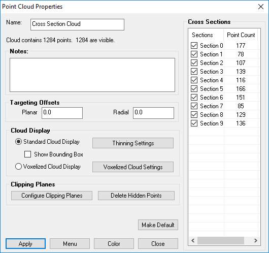How to use Cross Section Clouds